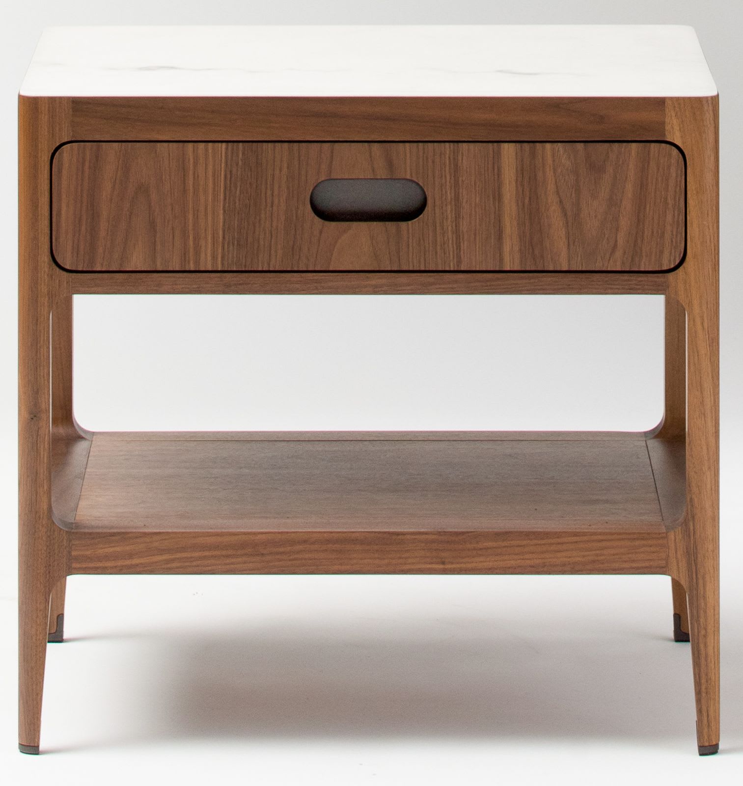 Single Drawer Nightstand in Walnut with Brass Details by Munson ...