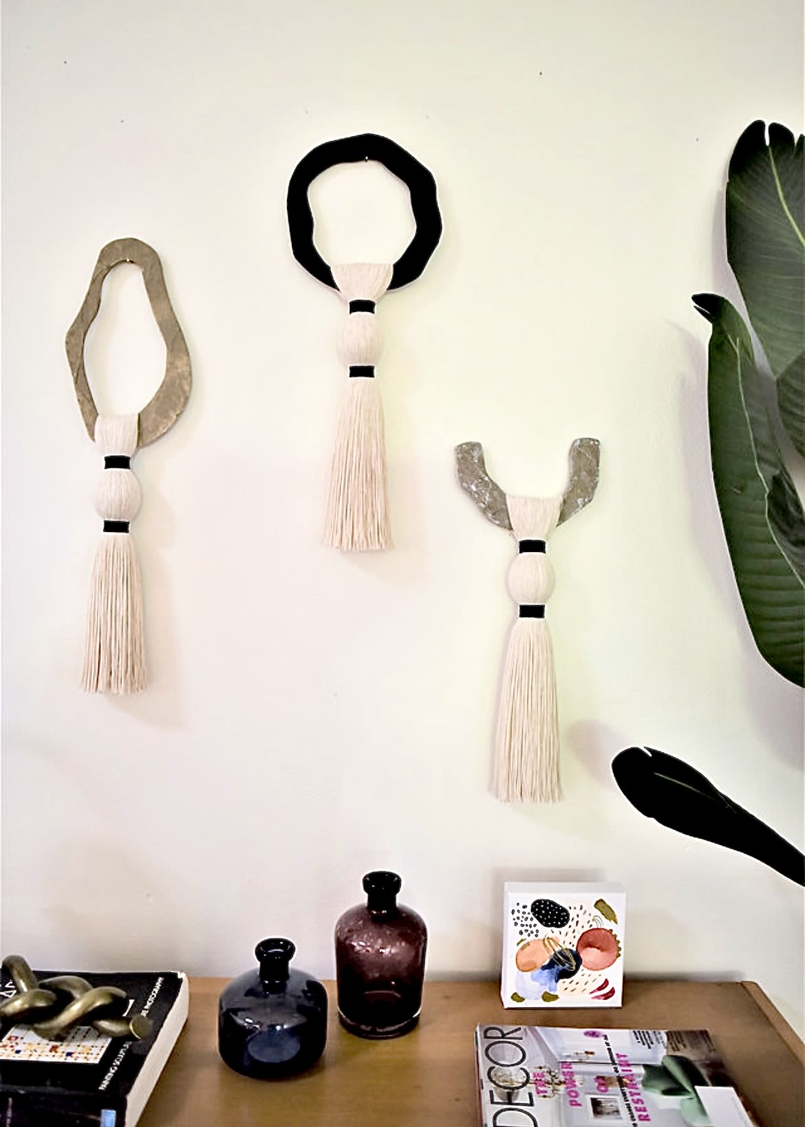 Small FIber pearl Banbas (Set of 3) by HILO Fiber Art | Wescover Wall ...