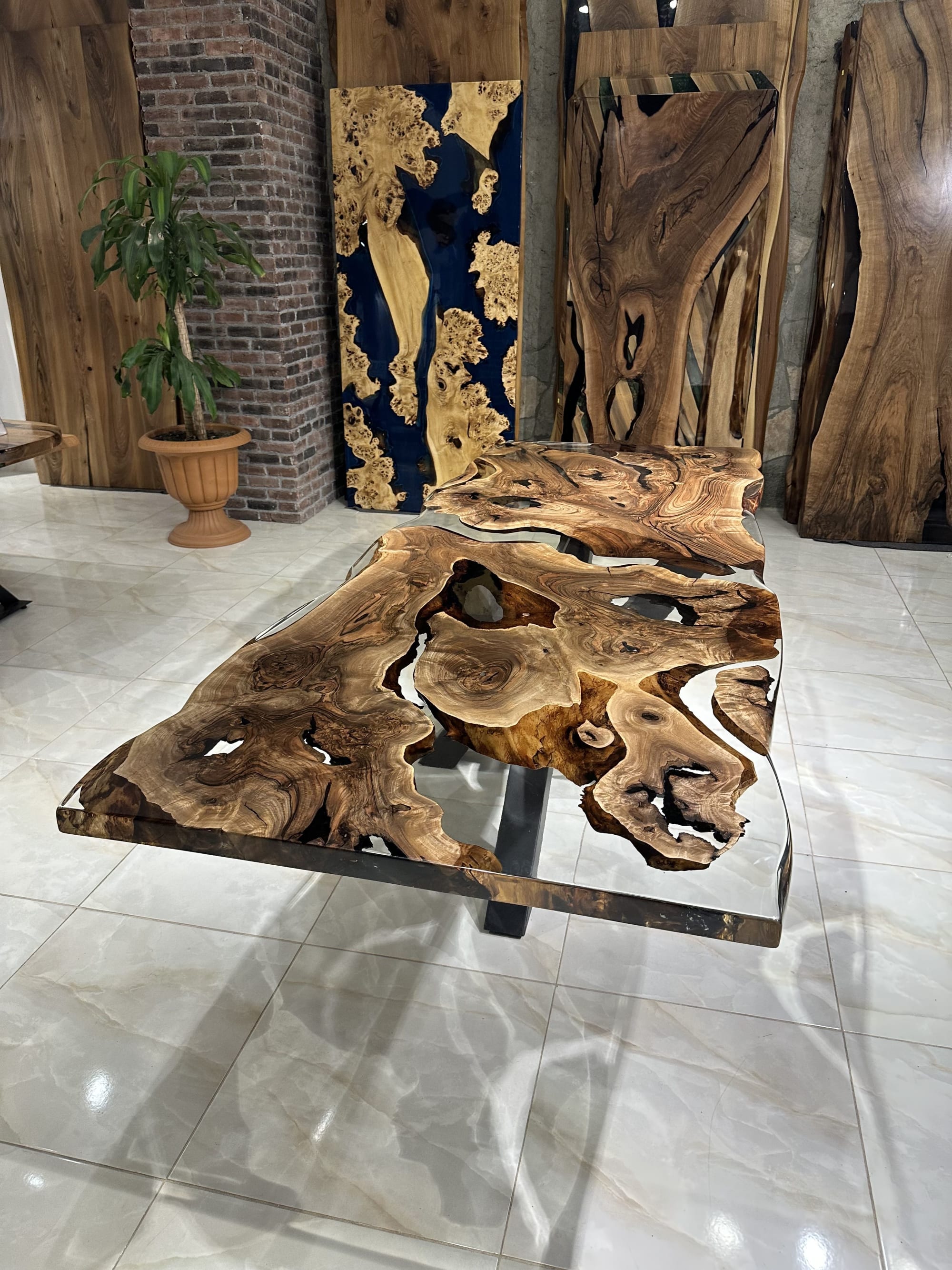 Custom Walnut Root Epoxy Resin Dining Table by Gül Natural Furniture ...
