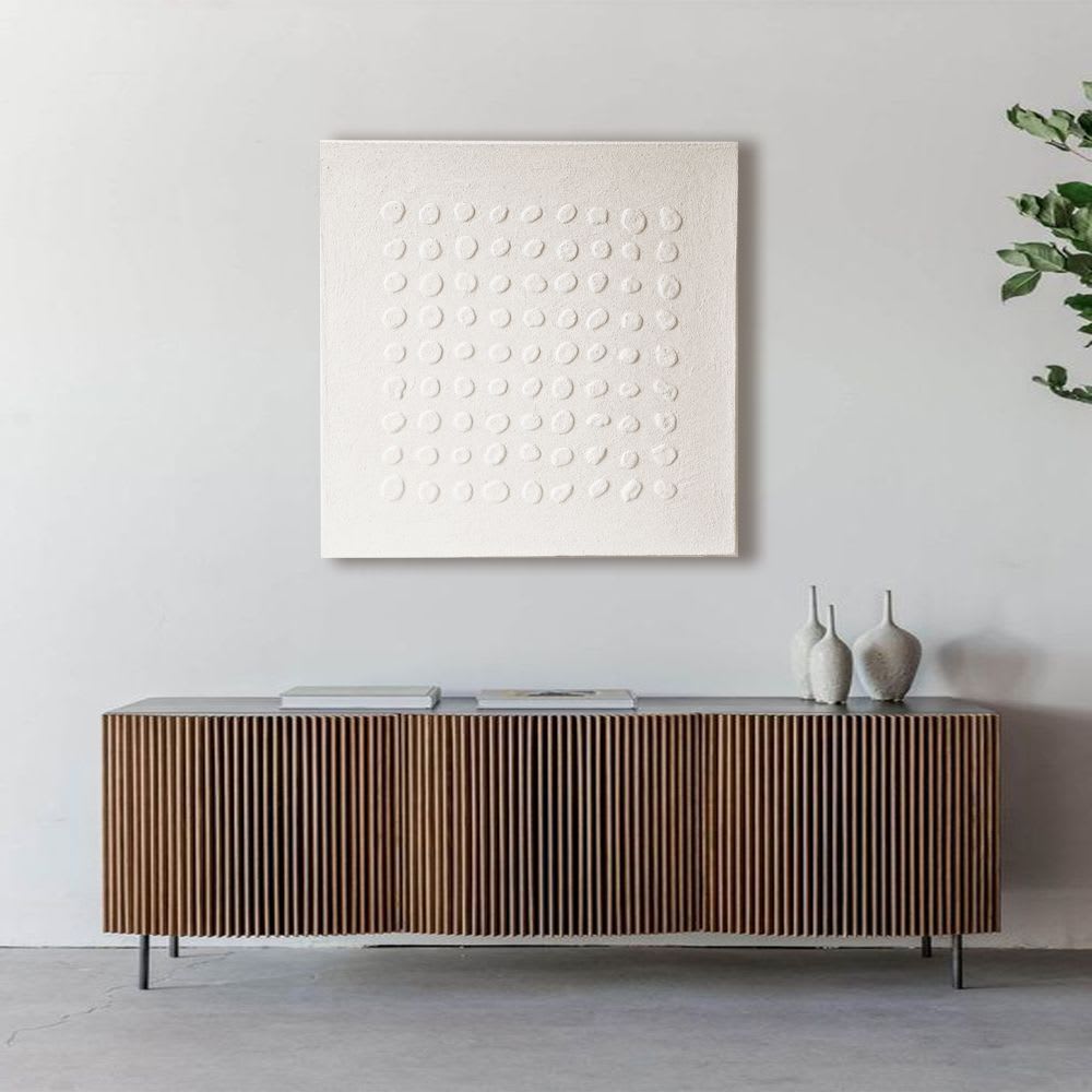 Minimalistic Style Wall Sculpture, White Plaster Wall Art by Vaiva Art ...