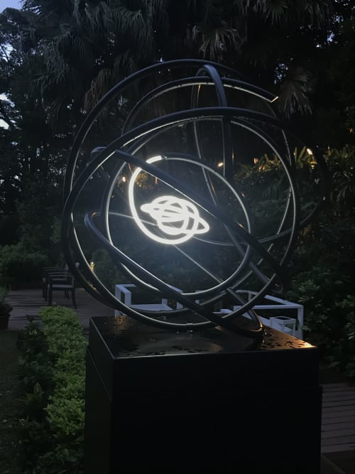 Red Neon Orb by Mark Beattie MRSS | Wescover Public Sculptures