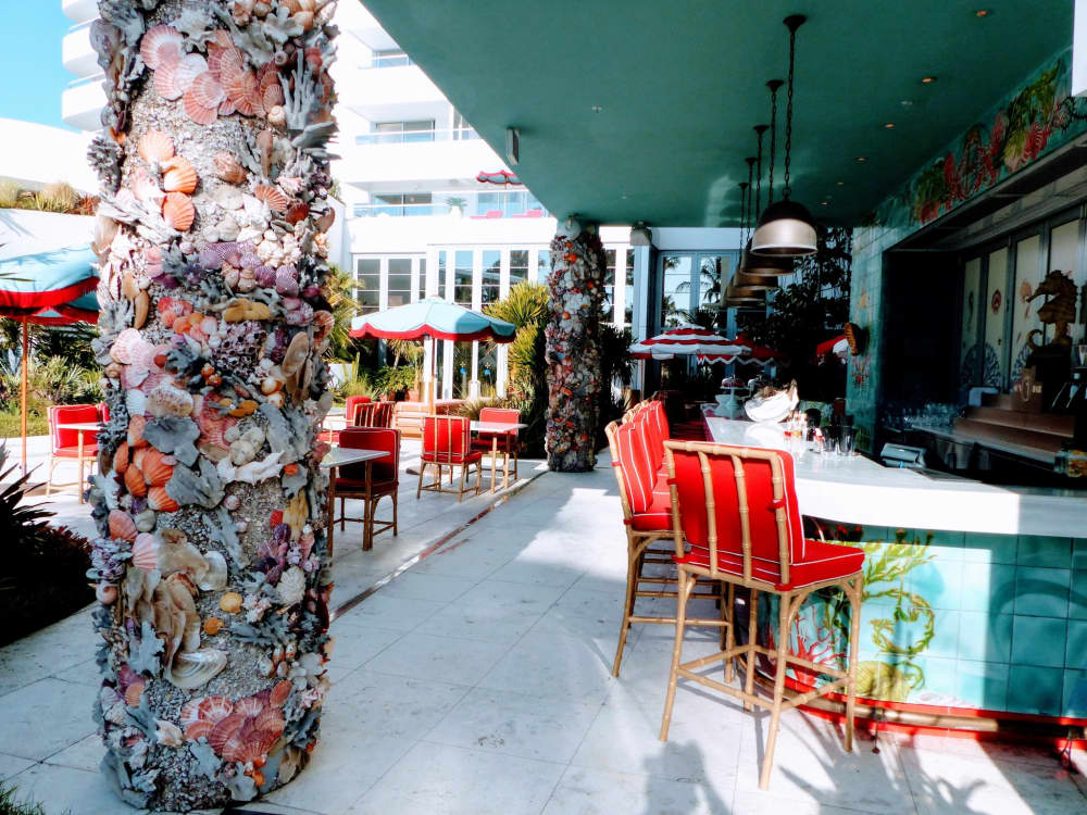 Seashell columns by Christa Wilm at Faena Hotel Miami Beach, Miami ...