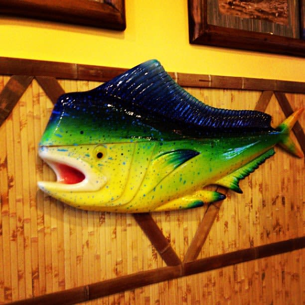 Tropical Fish Surfboard Sculpture by Carvinart at Shaka Burrito, New ...