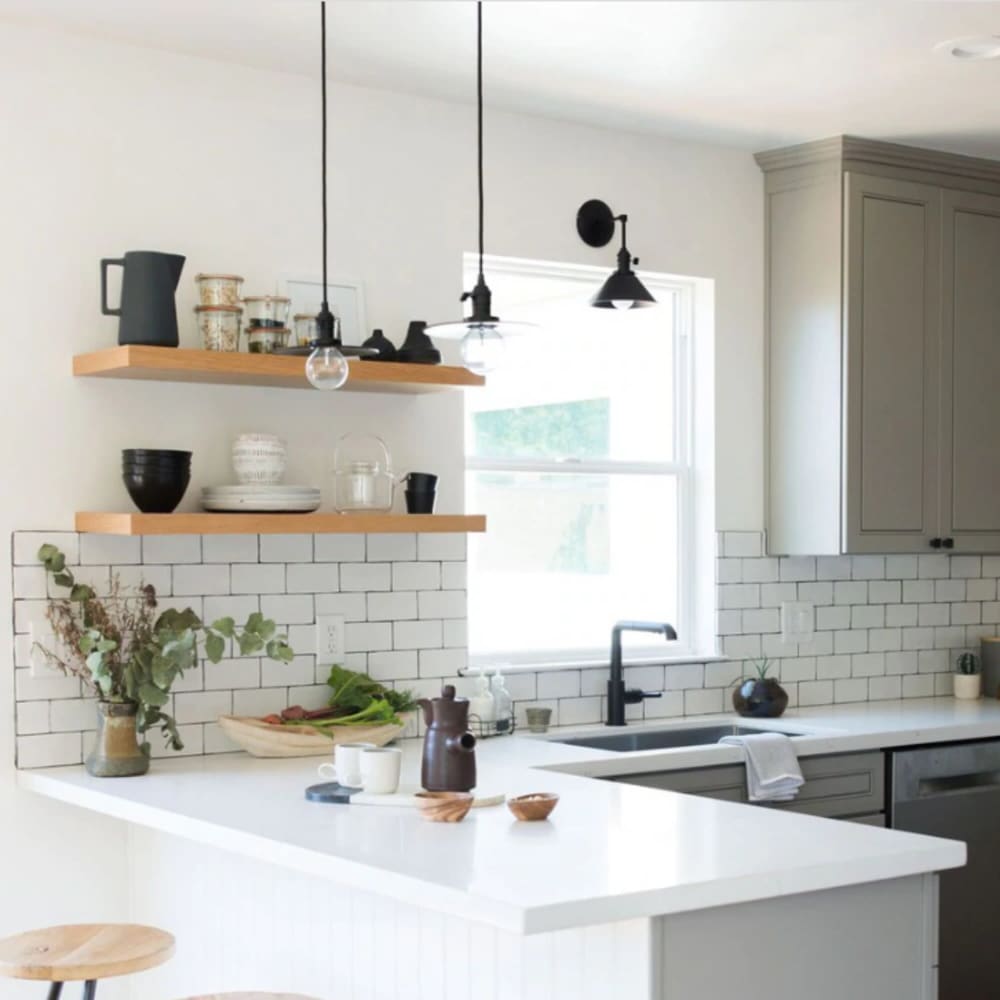 Natural Wood Floating Shelf, Long Floating Kitchen Shelf by Picwoodwork ...