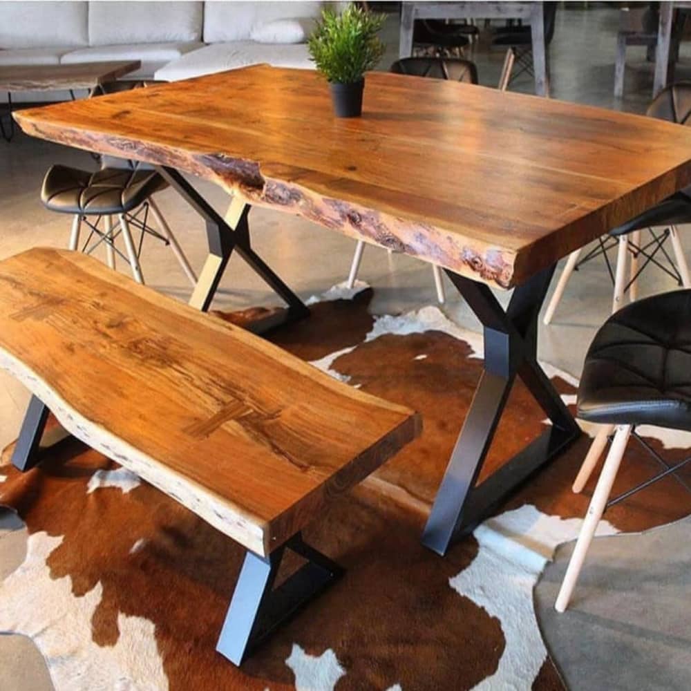 Black Live edge Dining Table by Ironscustomwood | Wescover Tables