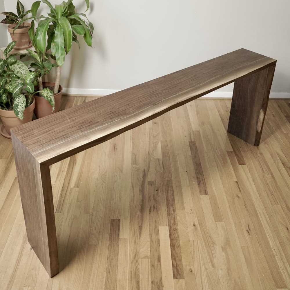 Walnut Live Edge Waterfall Console Table by Crafted Glory | Wescover Tables
