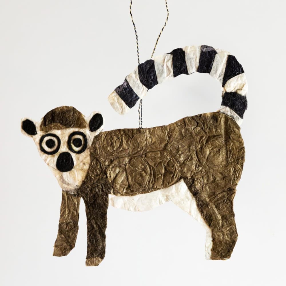 Ring-Tailed Lemur Ornament - Full Body by Tanana Madagascar | Wescover ...