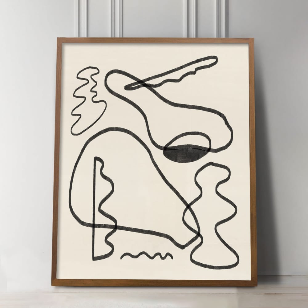 Minimal Abstract Line Art Print, Modern Abstract wall art by Capricorn ...
