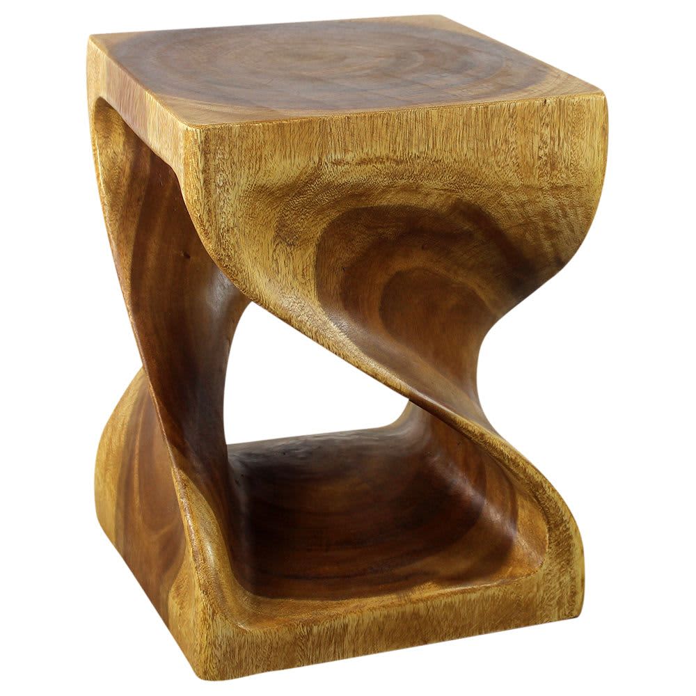 Haussmann® Wood Twist End Table 15 x 15 x 20 inch High Oak by Haussmann ...