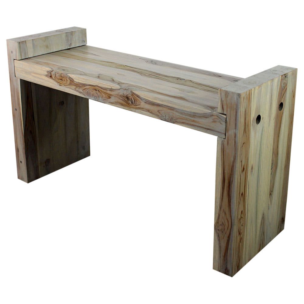 Haussmann® Teak Block Bench 36 x 12.5 x 20.5 inch High KD by Haussmann ...