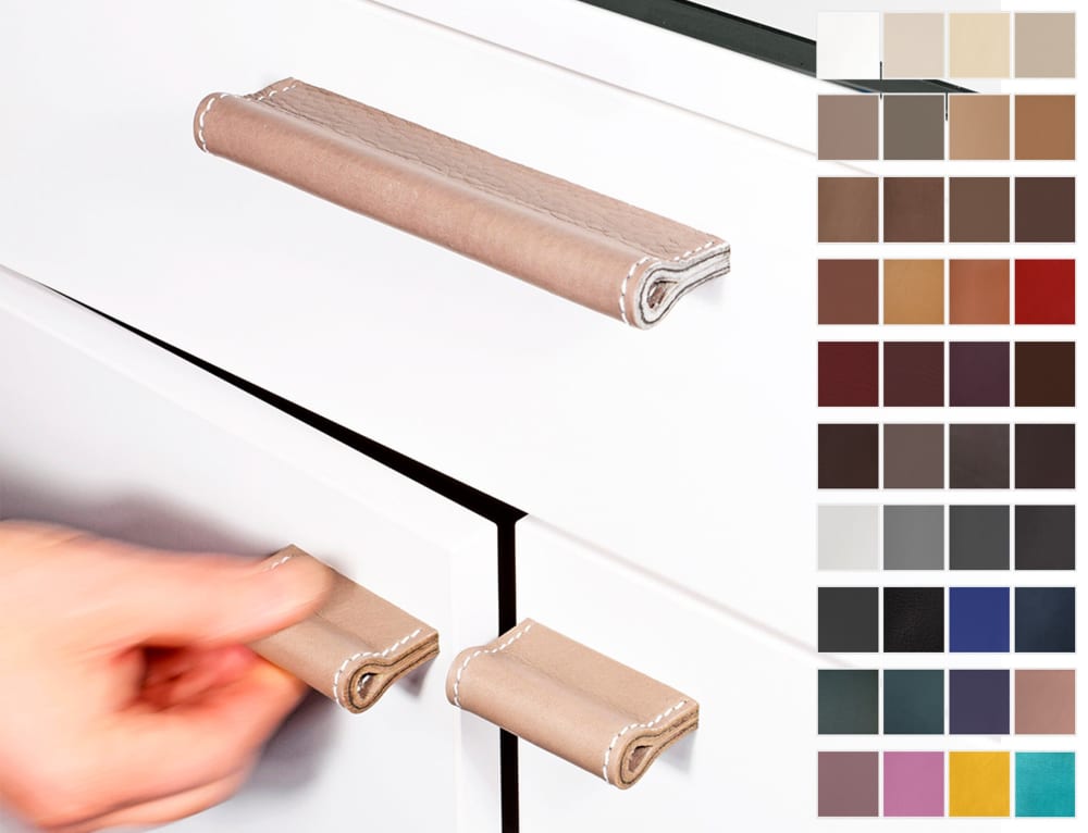 MILANO-PRESTIGE - Leather handles with seams in 6 sizes by minimaro ...