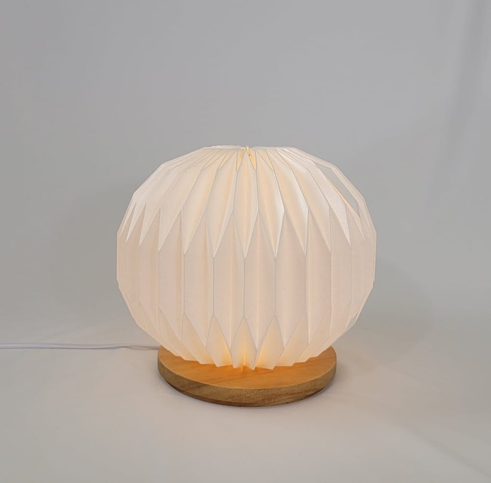 Sphere - modern origami table lamp, paper, wood by Studio Pleat ...