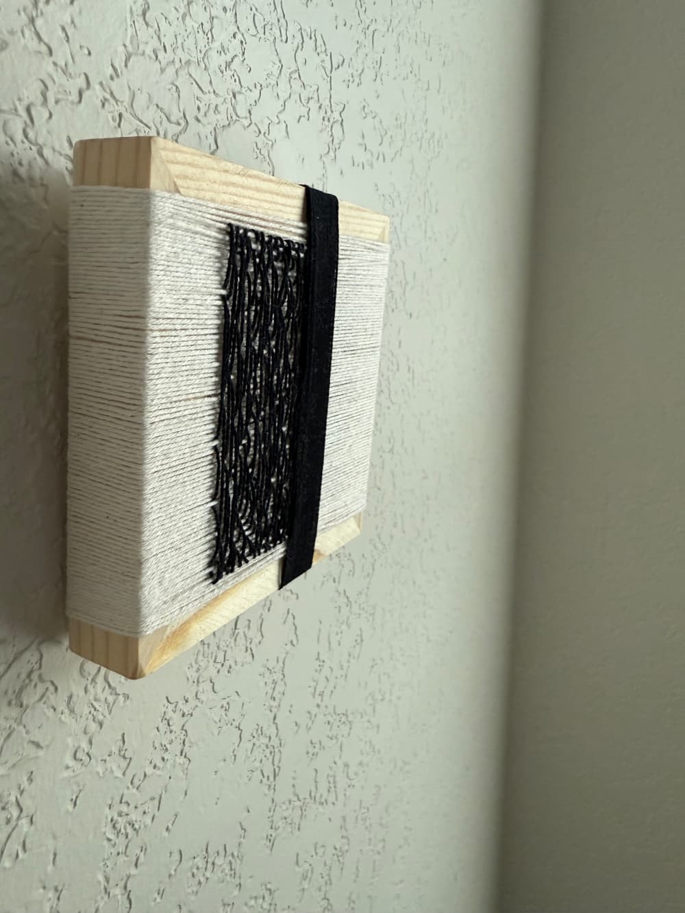 Mini Woven Tile - String Theory- Black and White #1 by Mpwovenn Fiber ...