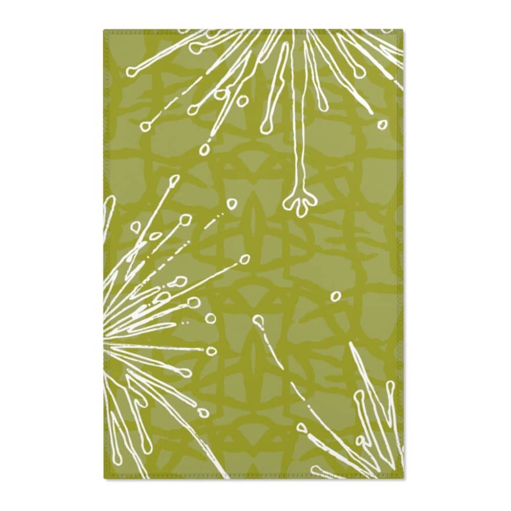 Flower Power Area Rug - Chartreuse by Odd Duck Press | Wescover Rugs