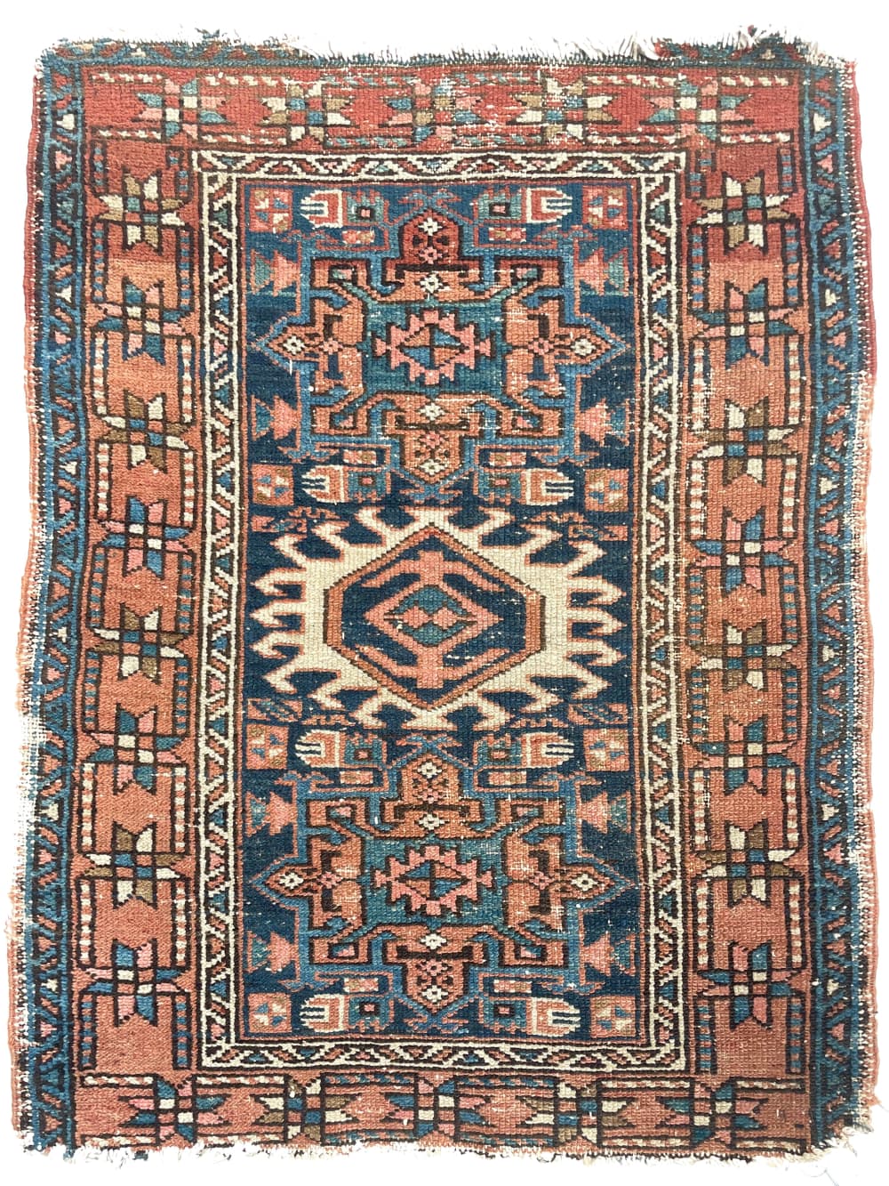 STUNNING Antique Persian Karaja | An Indigo & Terracotta by The Loom ...