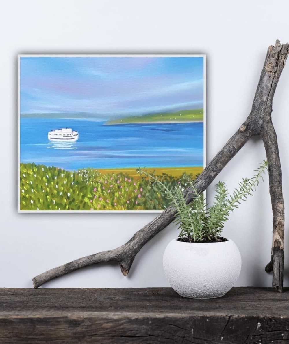 Ferry Passing West Chop (Horizontal) by Neon Dunes by Lily Keller ...