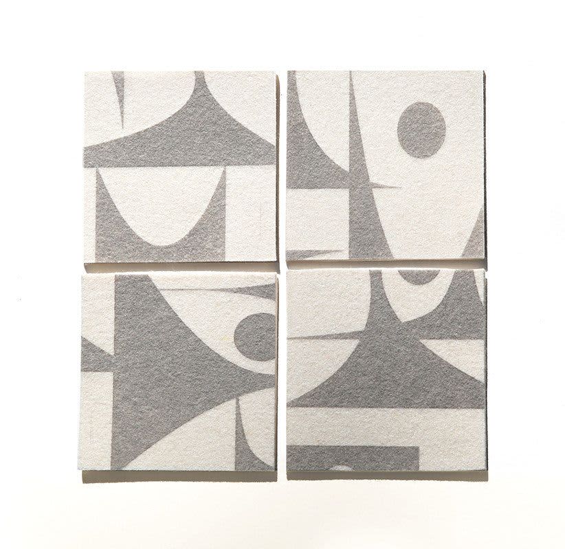 Coasters Merino Wool Felt GeoJazz Ivory by Lorraine Tuson | Wescover ...