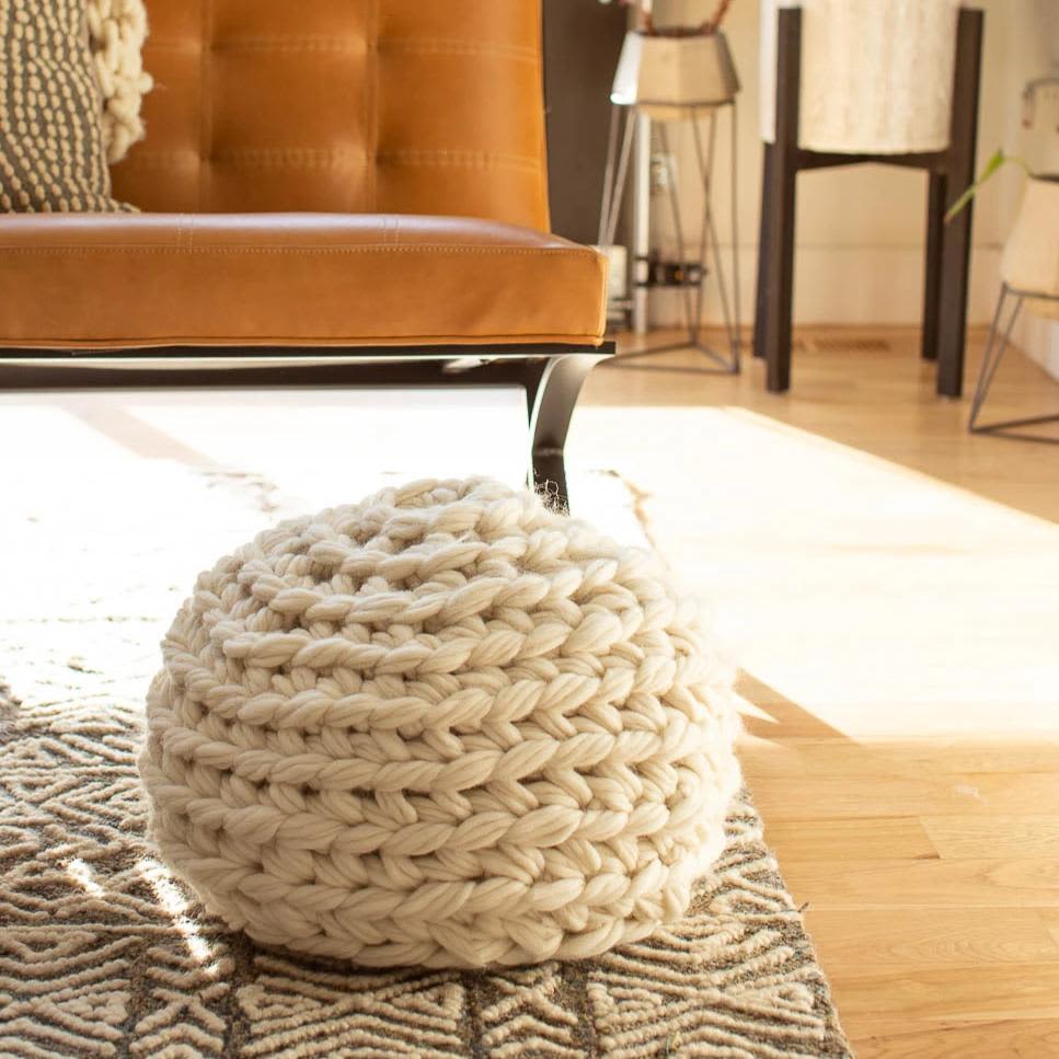 Hand Crochet Pouf DIY KIT by Flax & Twine | Wescover Pillows