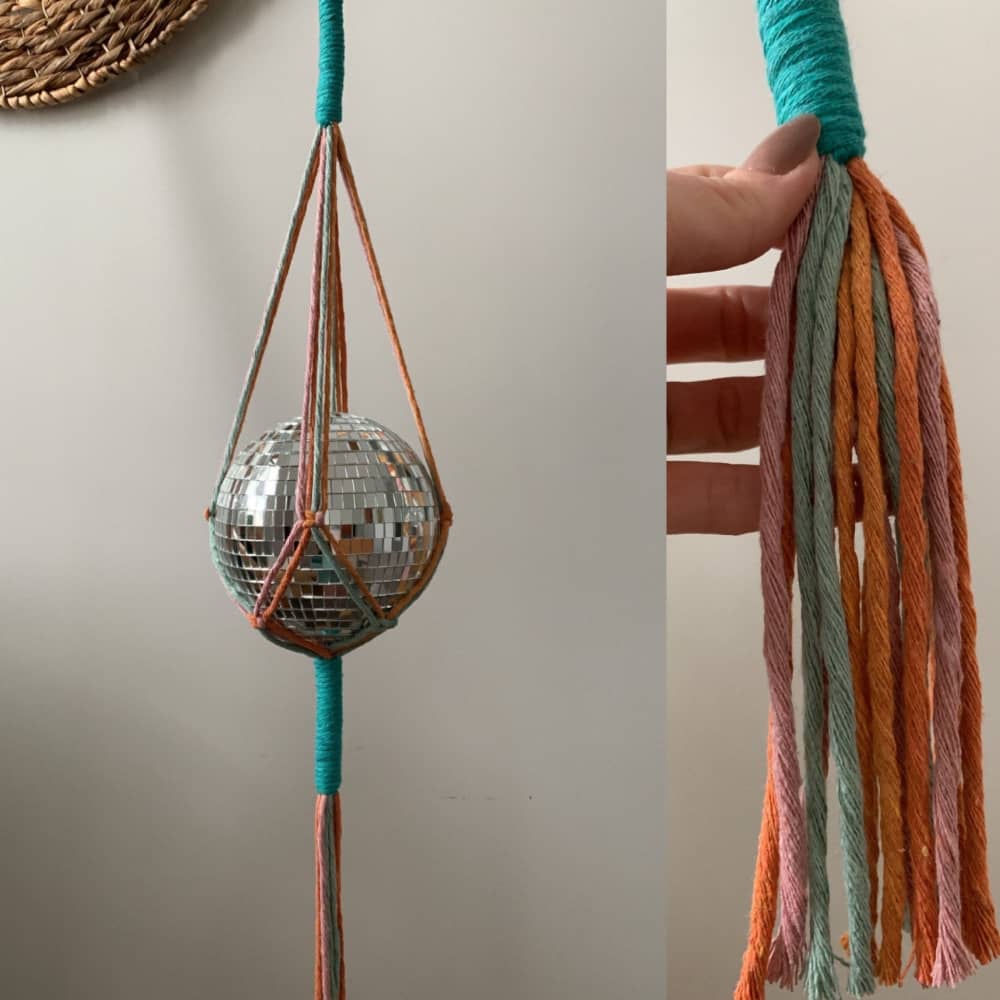 Macrame Disco Ball Hanger by Rosie the Wanderer | Wescover Decorative ...