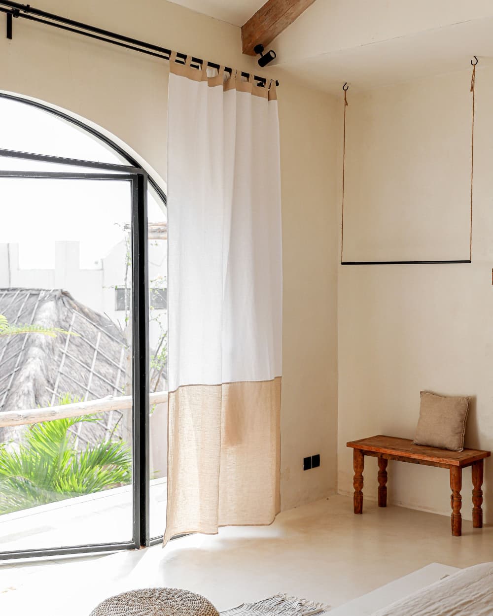 Color-block Linen Curtain Panel (1 Pcs) by MagicLinen | Wescover ...
