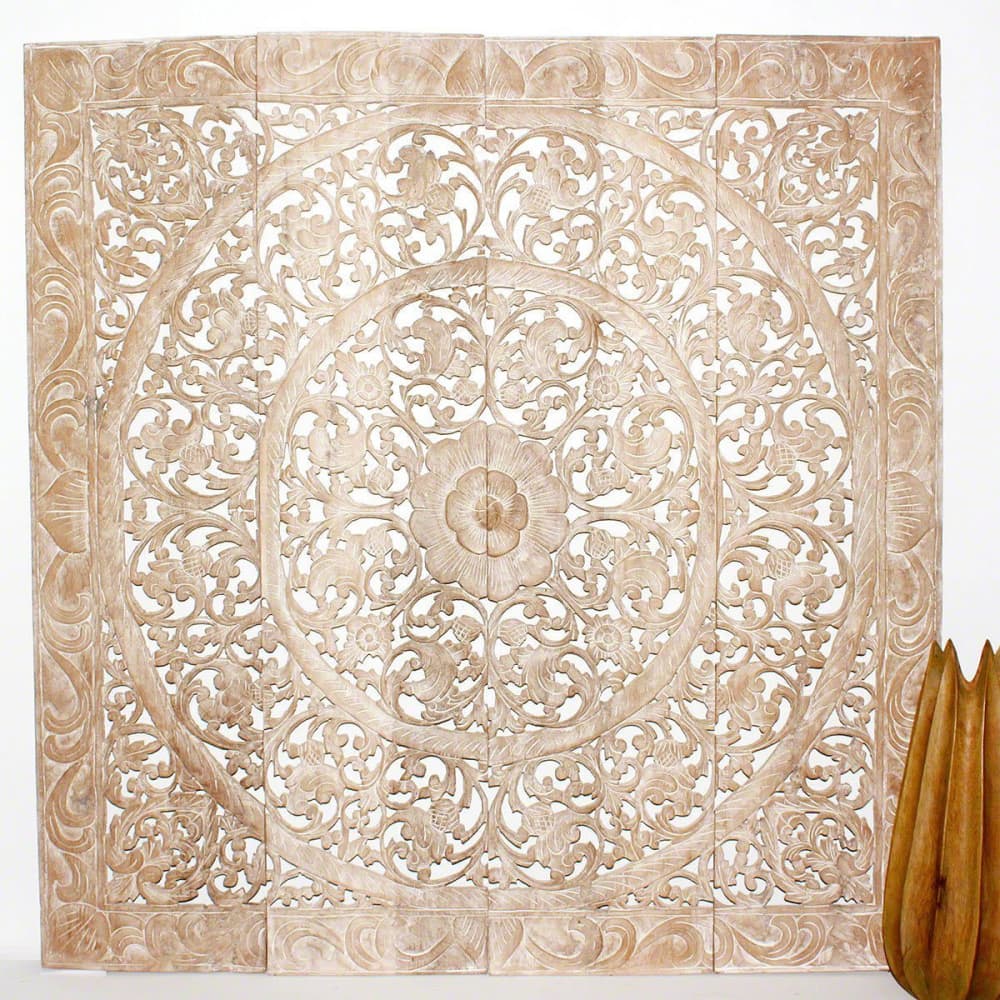 Haussmann® Teak Lotus Panel 48 in x 48 in H-1 Sand Washed by Haussmann ...