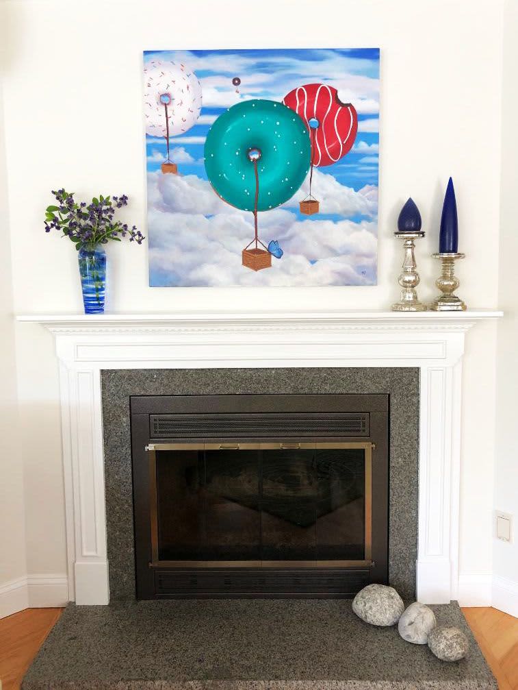 "Ticket To Ride" 36"x36" oil. Surreal donut painting. by TRP Art ...