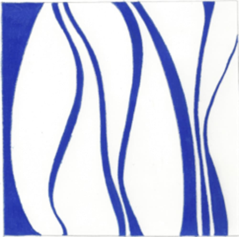 "Cintas blue" framed paper artwork by Natalia Lumbreras | Wescover Drawings