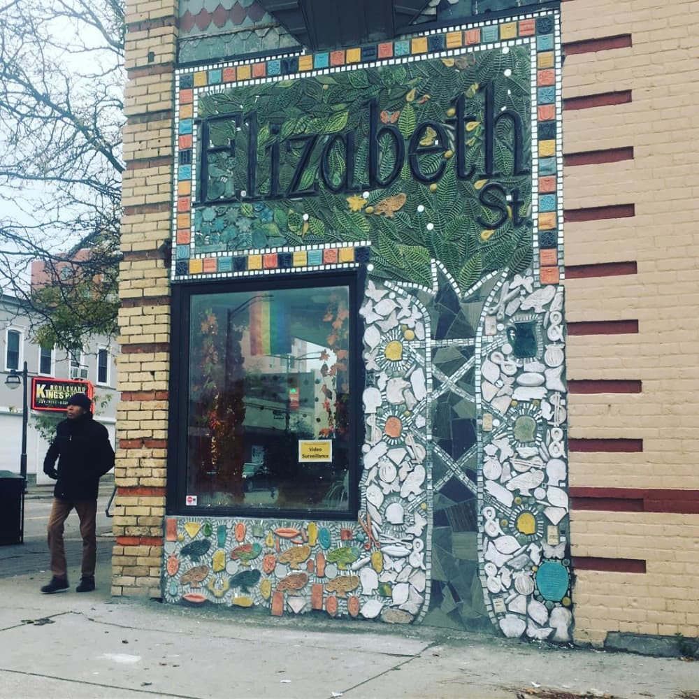 Mural mosaic Installation by Susan Day Ceramics | Wescover Public Mosaics