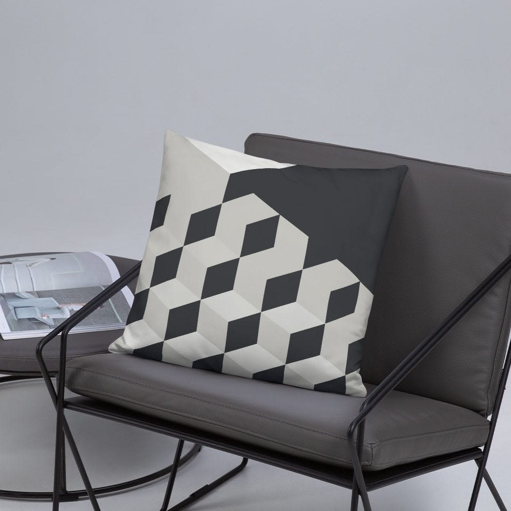 Gradient Cubes Square Throw Pillow by Michael Grace & Co. | Wescover ...
