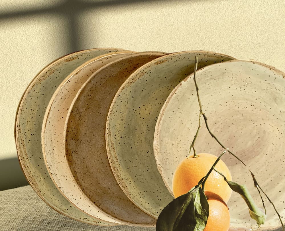 Handformed Rustic Stoneware by White River Pottery | Wescover Plates ...