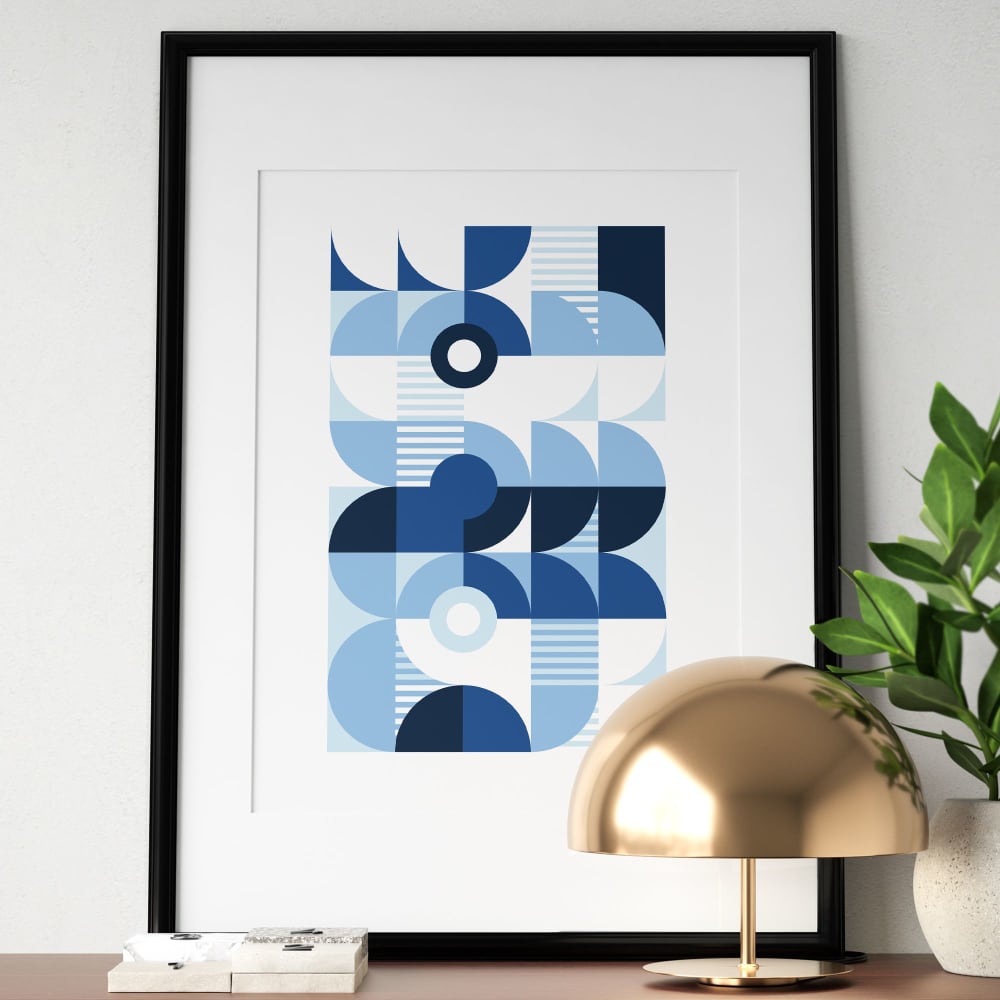 Monochromatic Machine in Blue Art Print by Michael Grace & Co ...