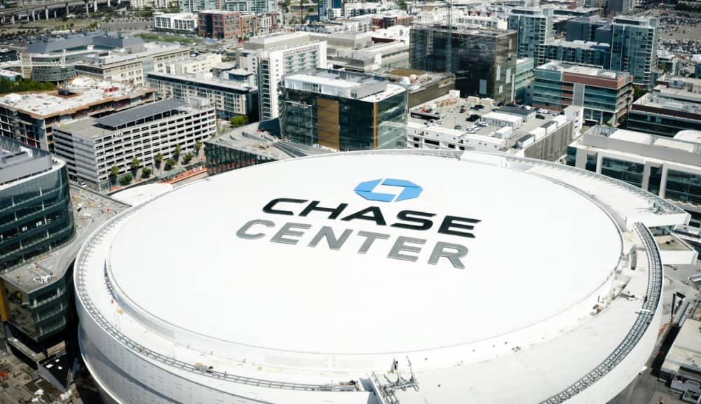 Chase Center Rooftop Letters by Jones Sign Company | Wescover Signage