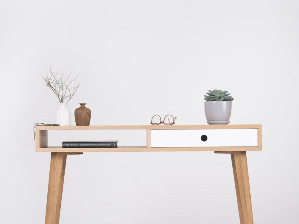 KUUB - Small console table, entryway table with white drawer by Mo ...