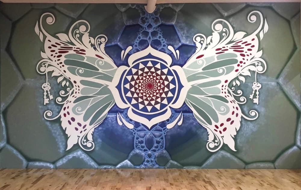 Sacred Butterfly Mural by Urbanheart at Evolved Movement Arts, Calgary ...