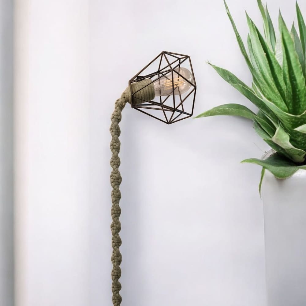 Rustic Rope Pendant Light with Edison LED Bulb – Handmade by Magdyss ...