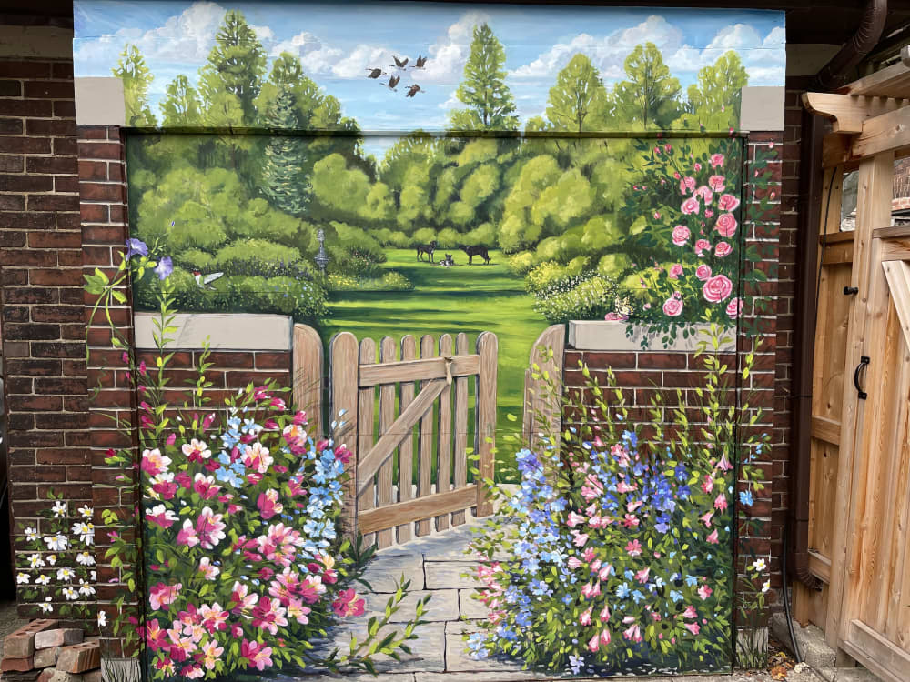 Garden Gate Mural by Murals By Marg | Wescover Street Murals
