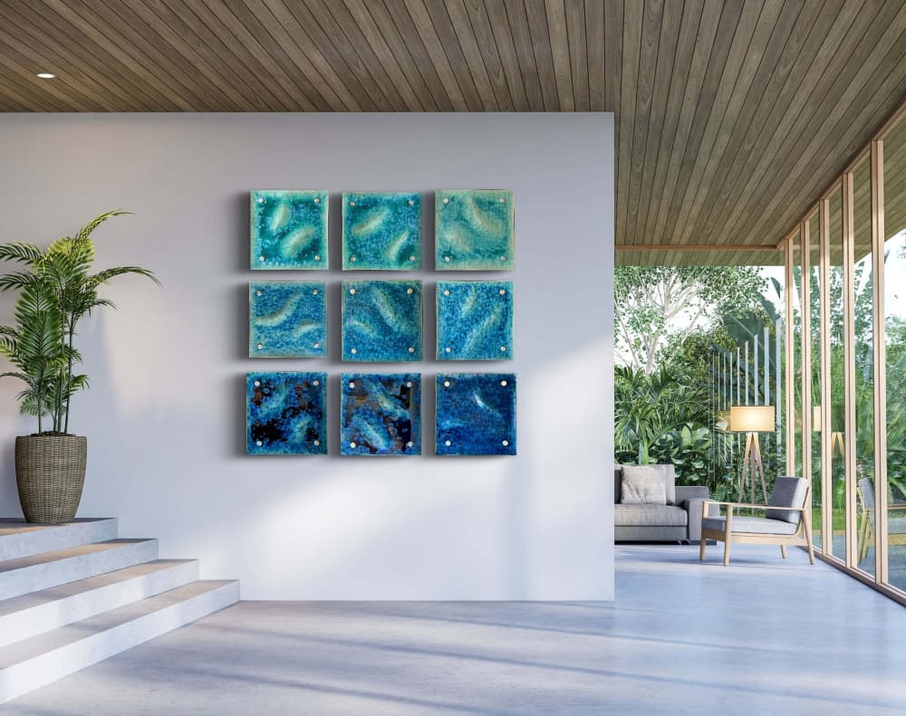 The Color of Water - Aqua to Blue by Debra Steidel | Wescover Sculptures