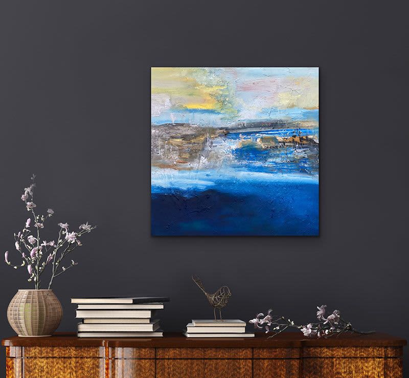 Distant Cliffs Abstract Painting by Red * 24” x 24” * Oil * by Strokes ...