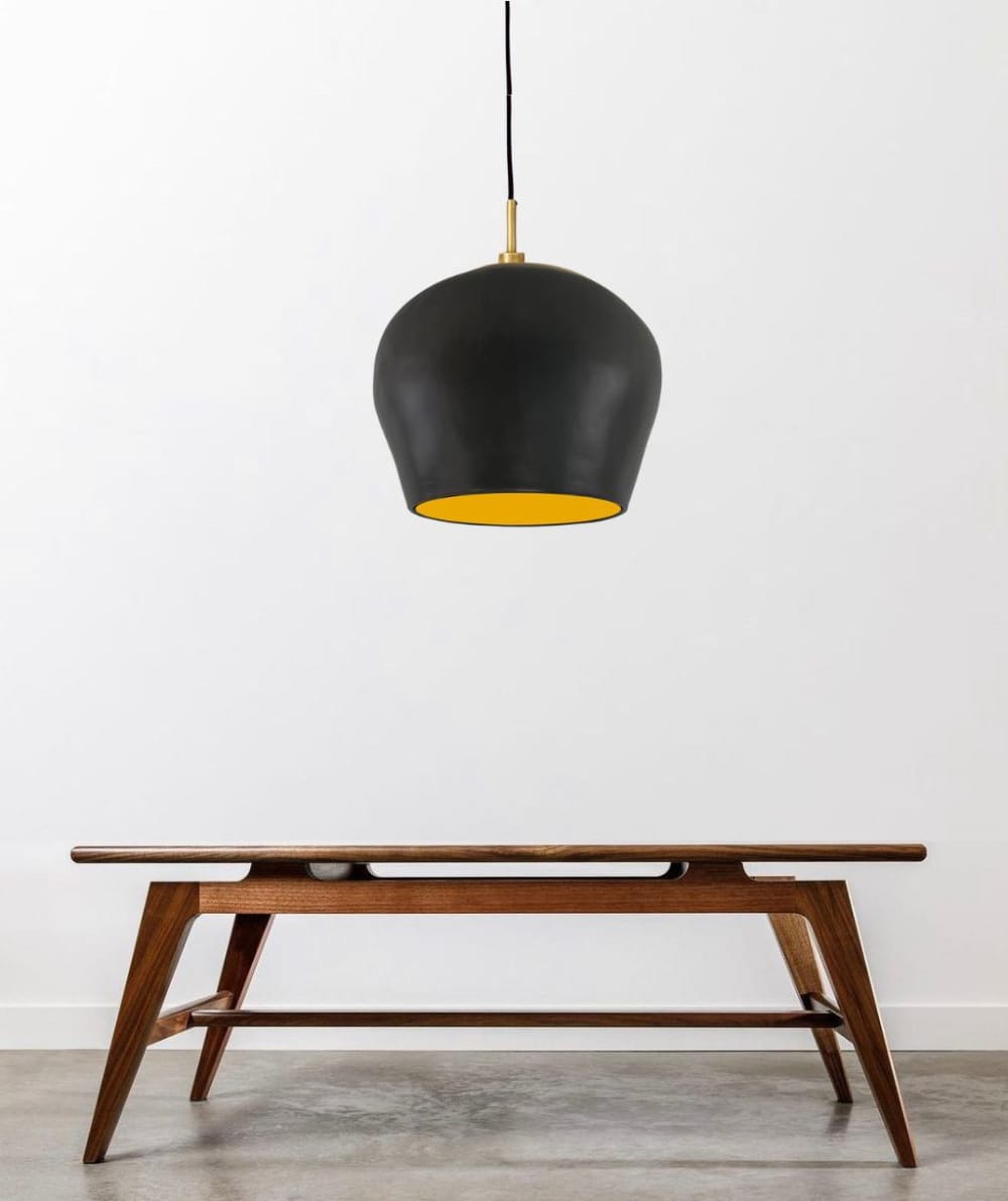 Large Tapered Sphere Hanging Light with black cord by Alex Marshall ...