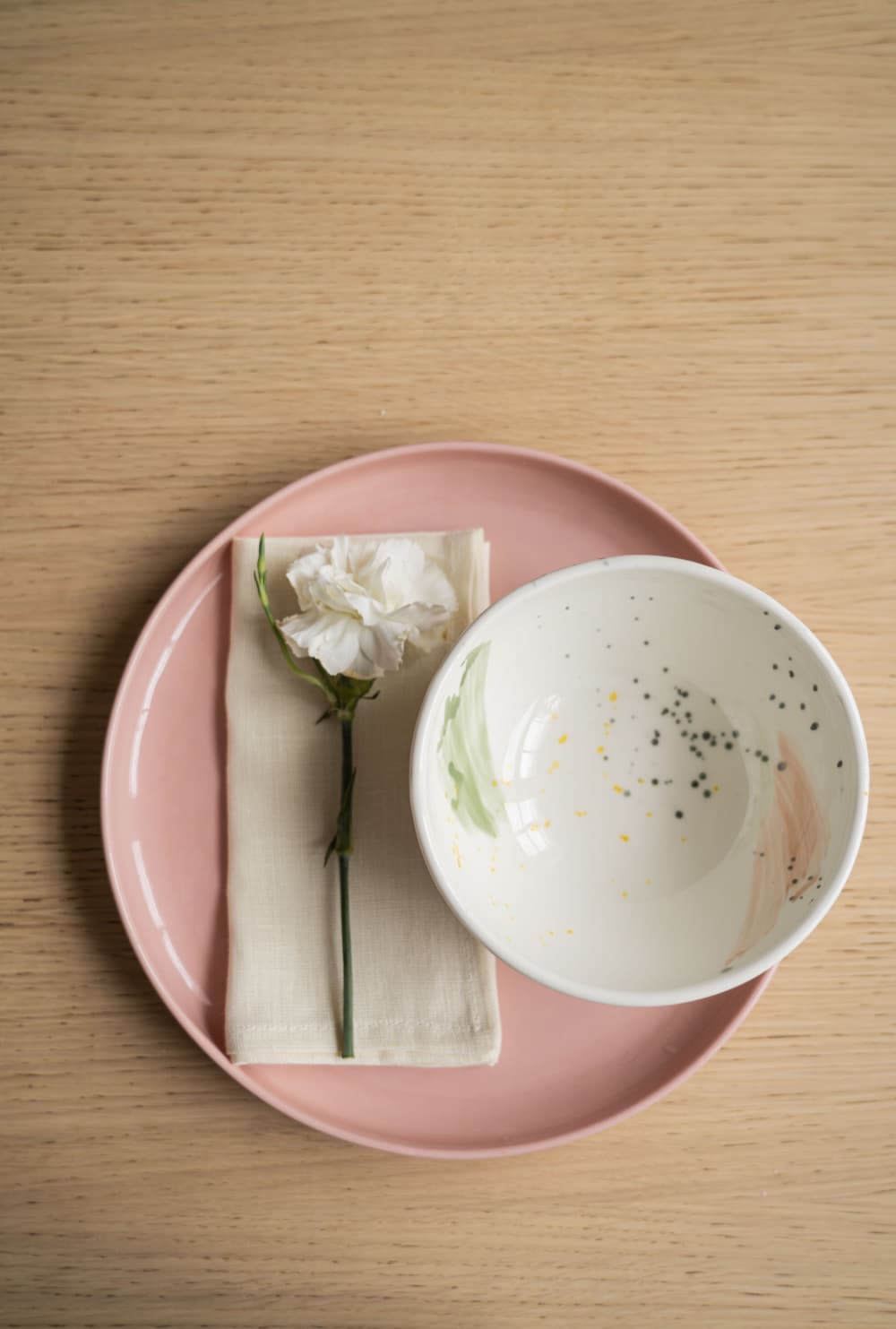 Handmade High-sided Porcelain Dinner Plate. Powder Pink by Creating ...