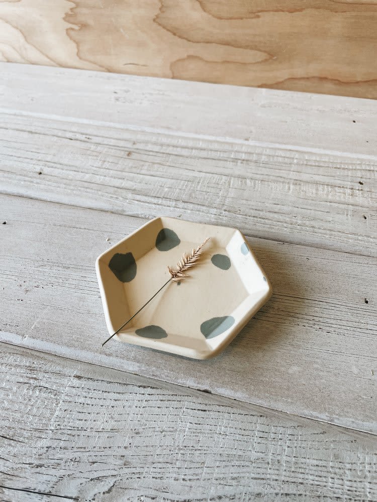 Spotted Hexagone Dish by Bridget Dorr | Wescover Tableware