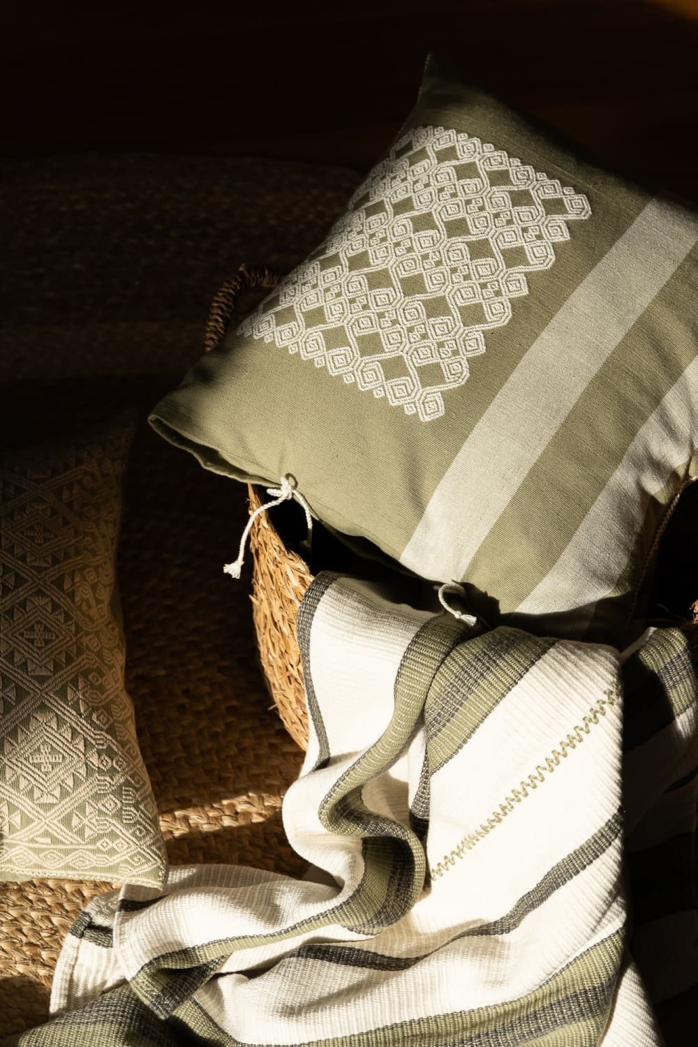 Stripe Pantelhó Handwoven Throw (SAGE) by Routes Interiors | Wescover ...