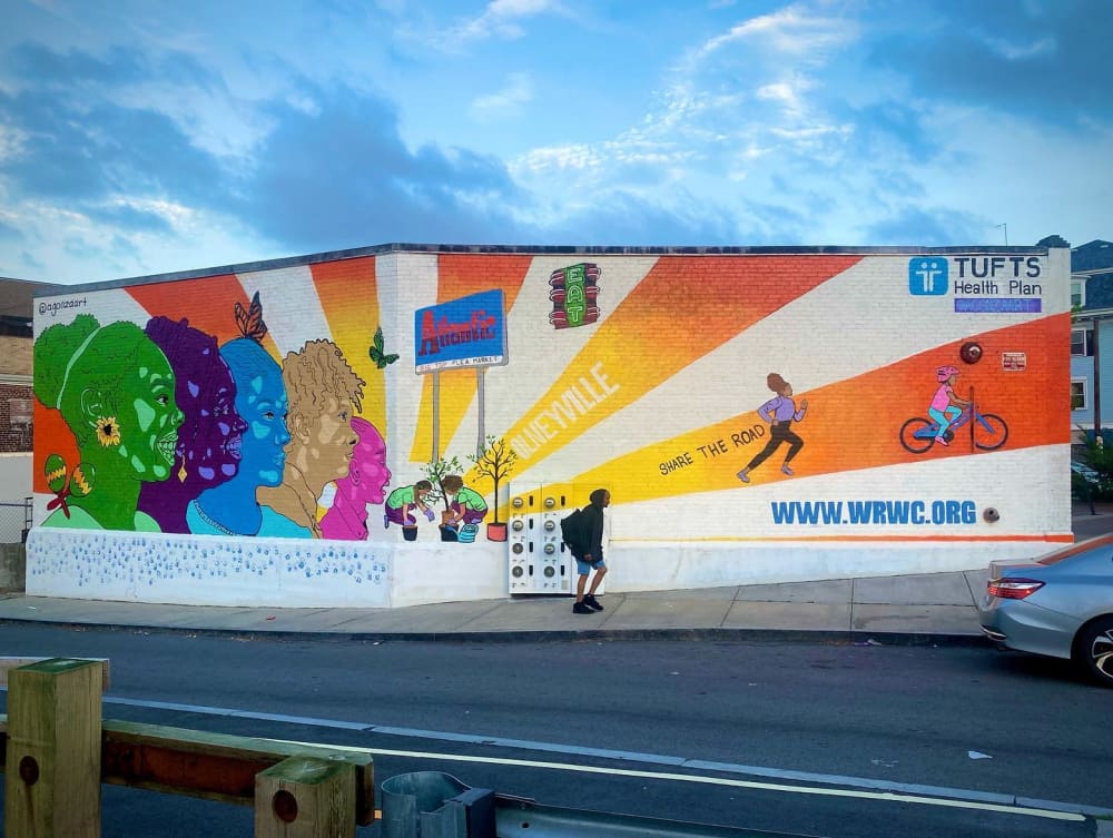 Olneyville Tufts Community Mural by AGONZA | Wescover Street Murals