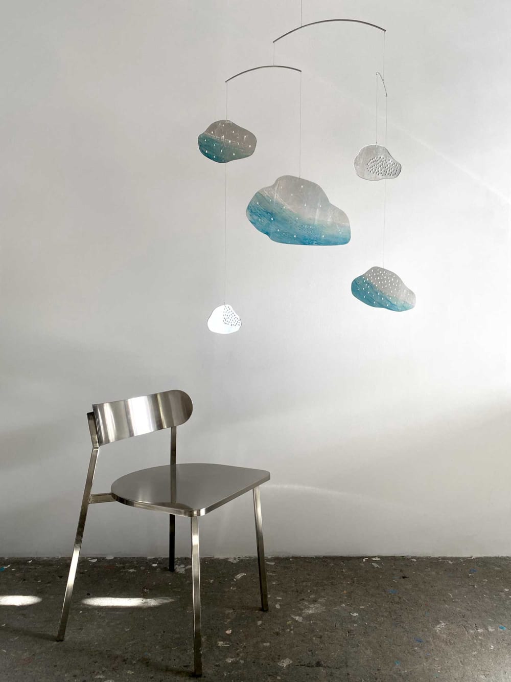 Large Silver Clouds Mobile by Claudine Gevry Studio | Wescover Sculptures