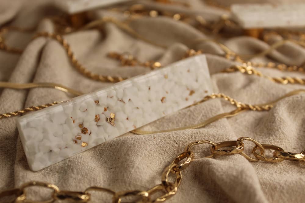 White Gold Fleck Pebble Pull by Windborne Studios | Wescover Hardware