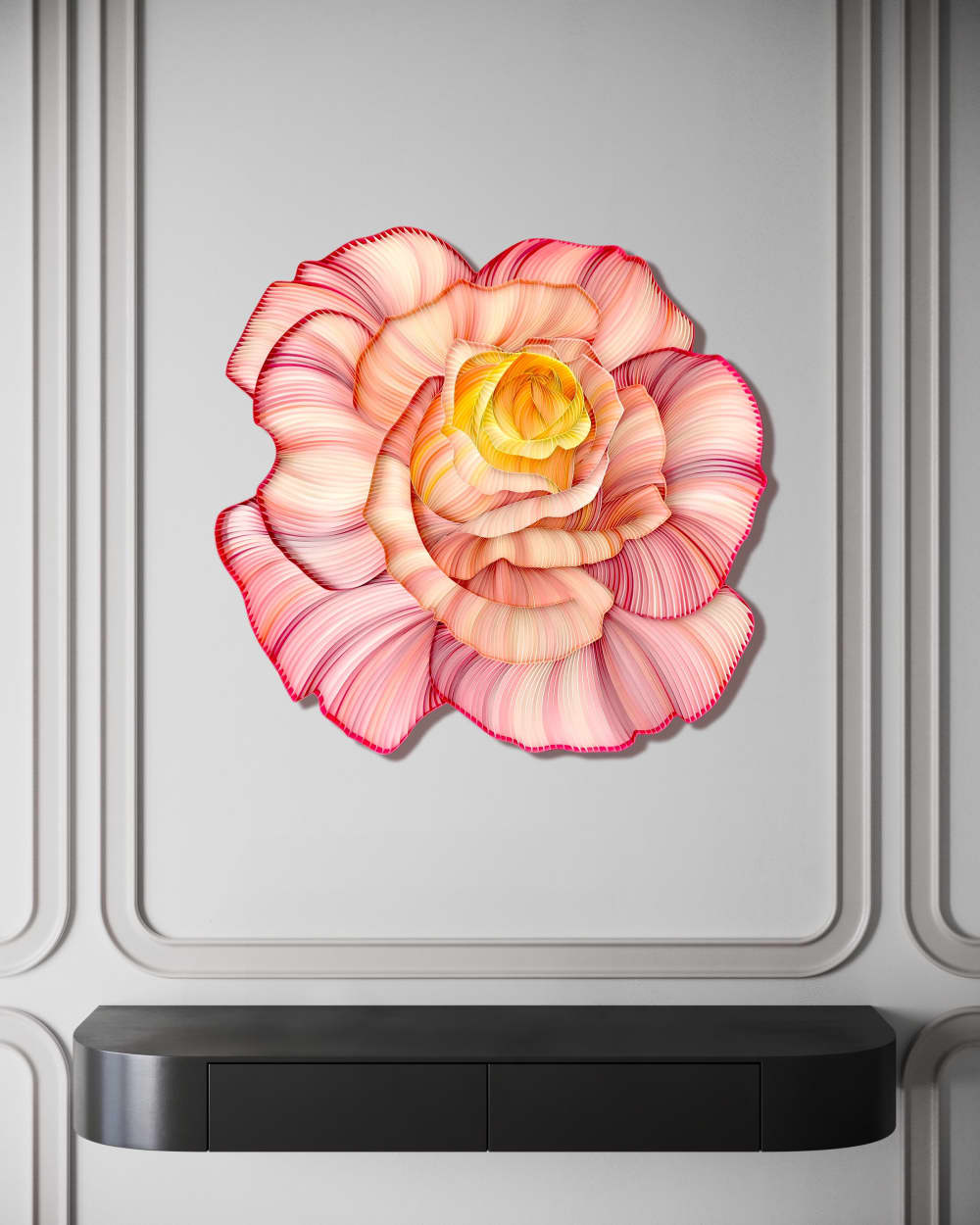 Large-scale Single Flower on-edge paper art by JUDiTH+ROLFE | Wescover ...