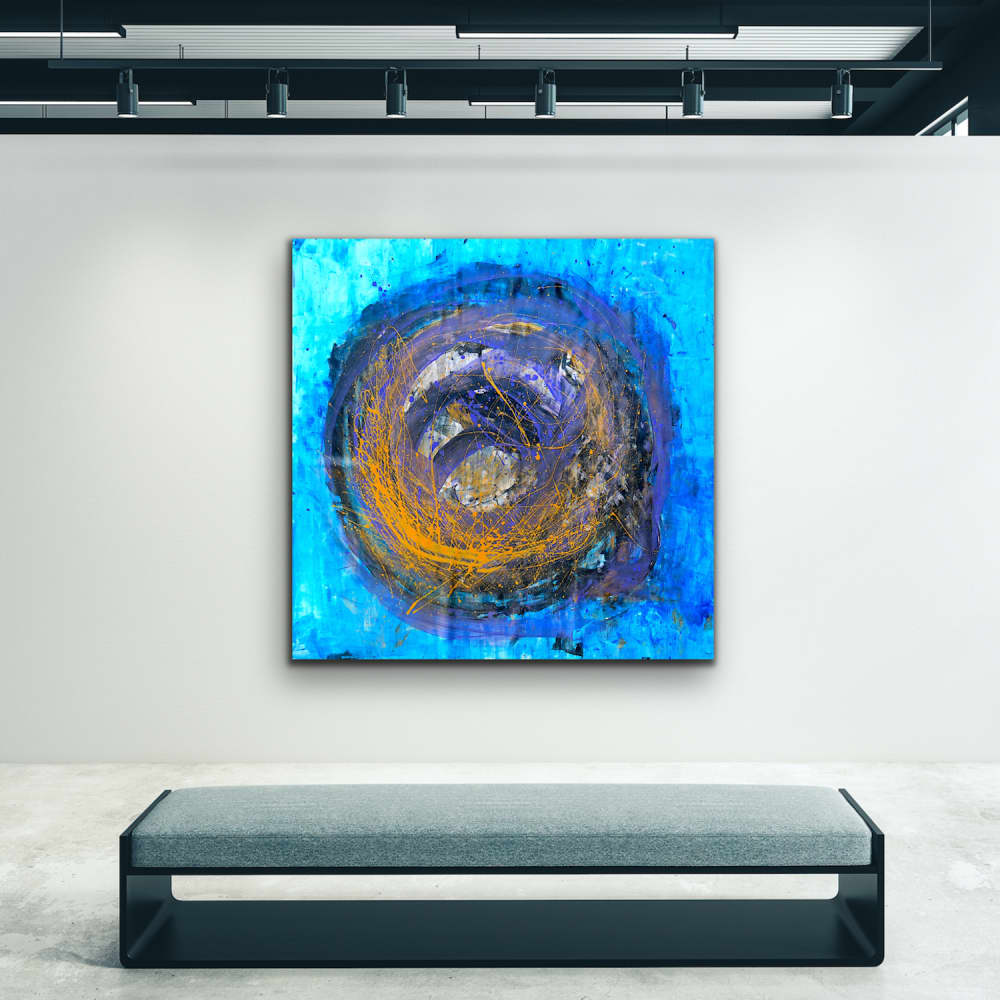 Celeste | 42x42 | Large Abstract inspired by Pollock by Jacob von ...