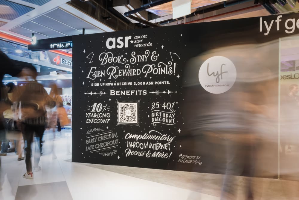 Hand-painted Wall Mural Advertisement @ Funan SG by Leah Chong at Funan ...