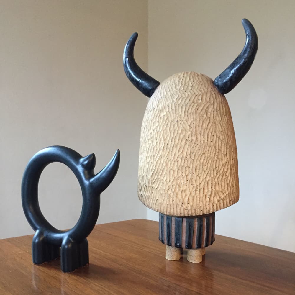 Rhino & Hairy Tot by Keavy Murphree | Wescover Sculptures