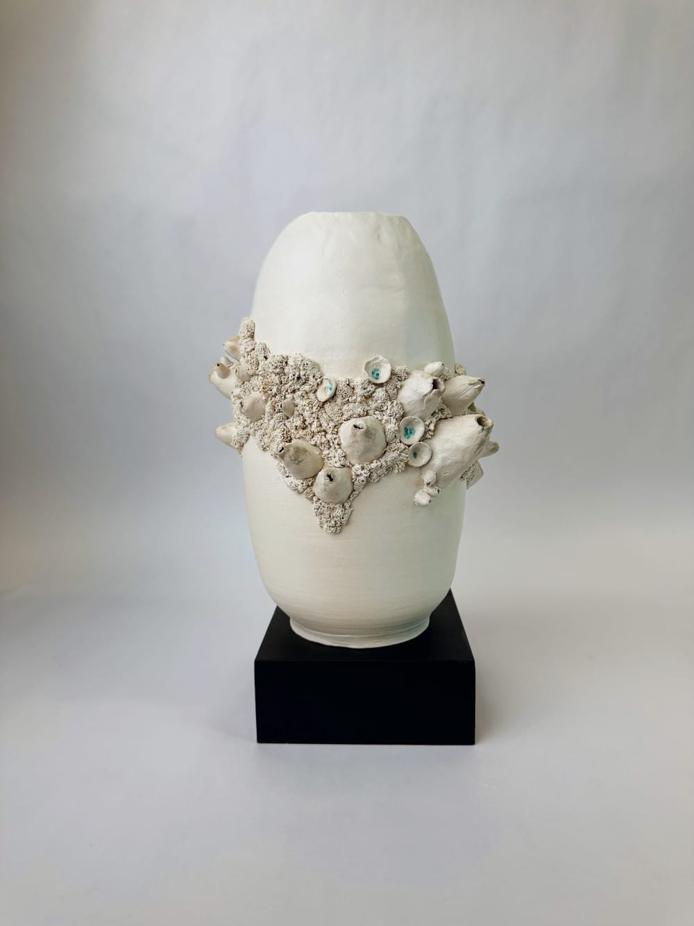 White barnacle vase by Anna Altman | Wescover Planters & Vases